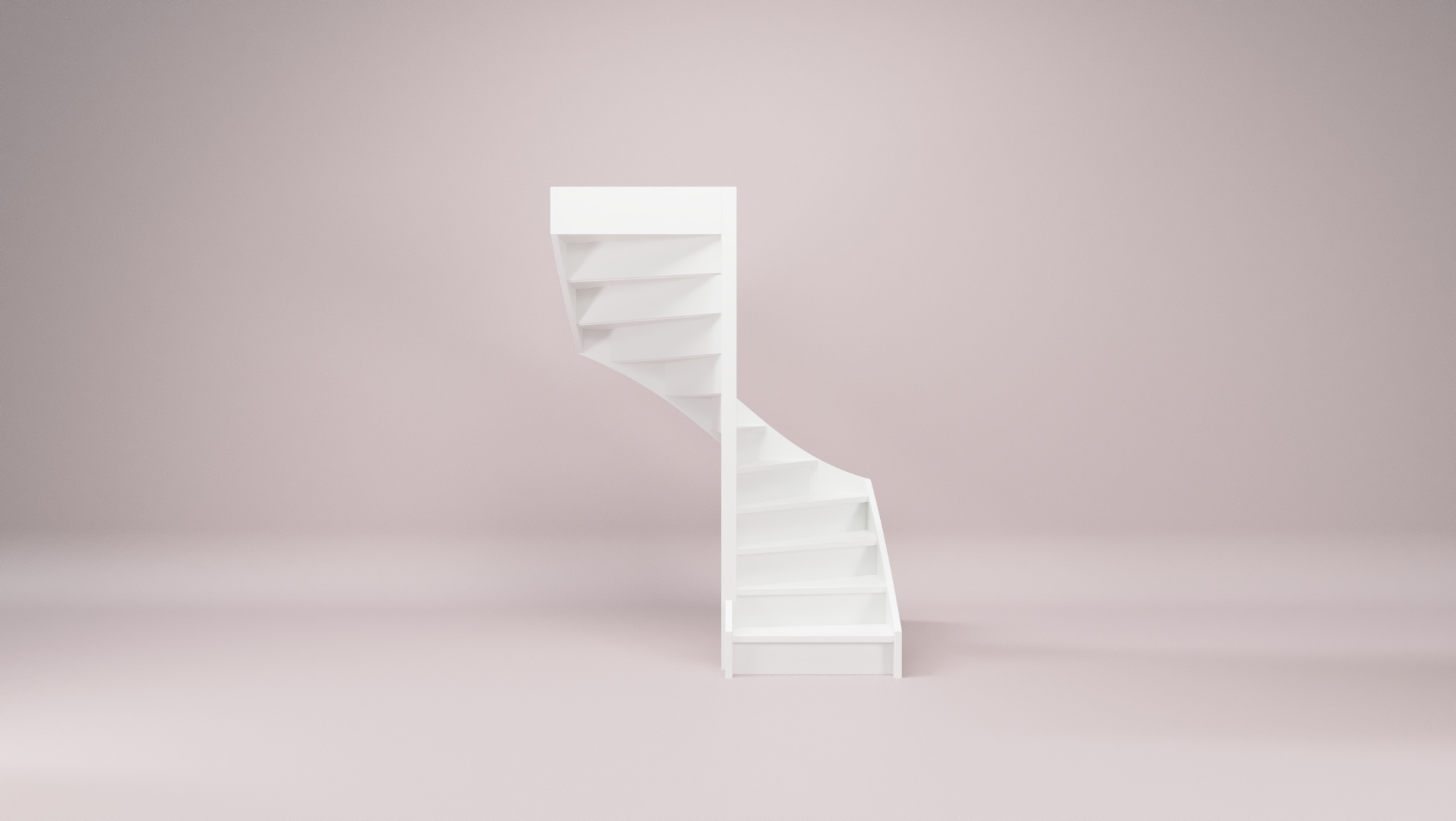 Trap met draai rond 1 paal – Mublio