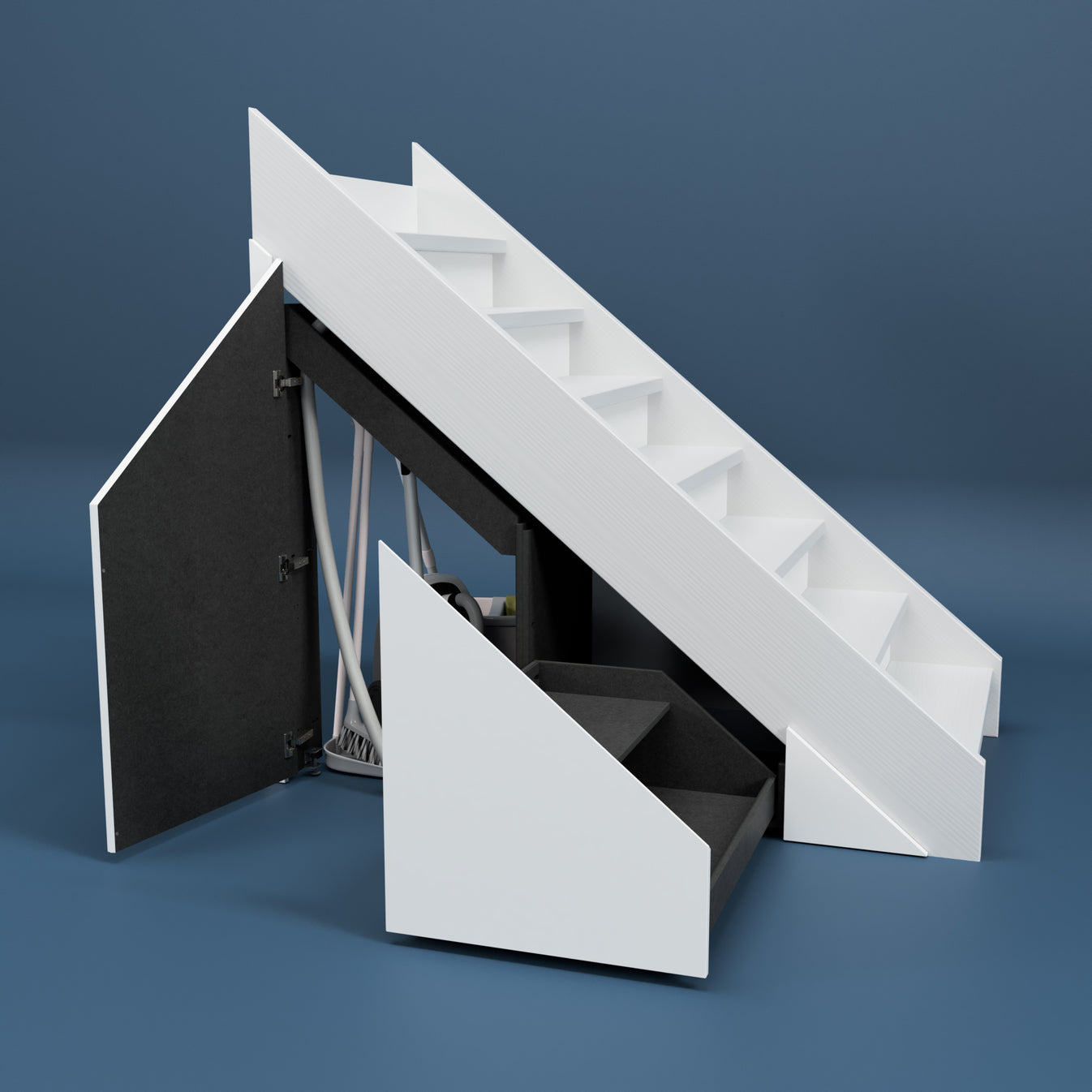 Bergruimte onder de trap slim gebruiken | Mublio